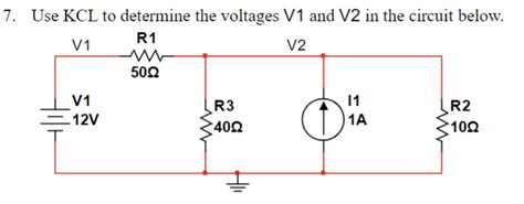 solved use kcl ﻿to determine the voltages v1 ﻿and v2 ﻿in the