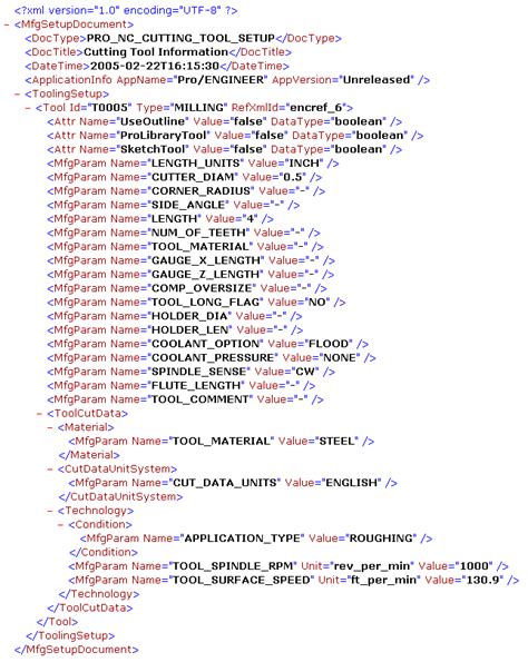 Saving Tool Parameters