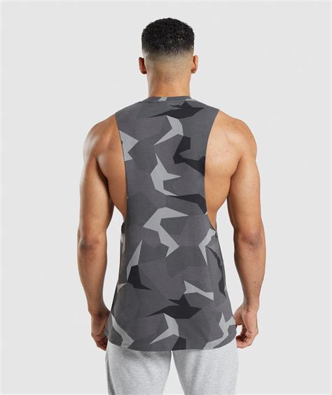 Gymshark Critical 20 Drop Arm Tank Black Print Gymshark