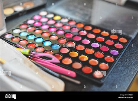 Make Up Colorful Eyeshadow Palettes Stock Photo Alamy