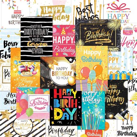Dessie 30 Unique Happy Birthday Cards 30 Gold Foil Birthday Cards