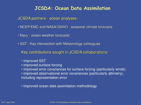 Ppt Jcsda Ocean Data Assimilation Powerpoint Presentation Free Download Id 2975244