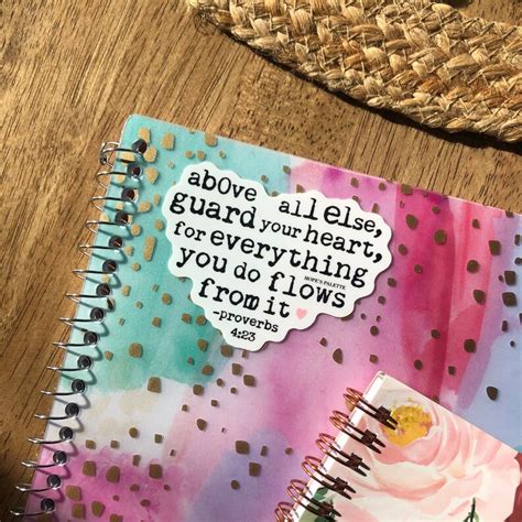 Guard Your Heart Proverbs 423 Bible Verse Heart Vinyl Laptop Etsy