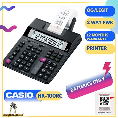Casio Printing Calculator Adding Machine HR 100RC Calculators Heavy Duty Machines HR100RC HR 100