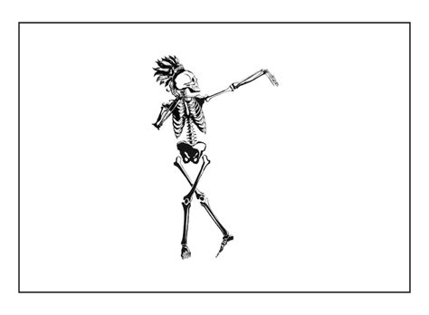 Danse Squelette Art Vecteur Premium