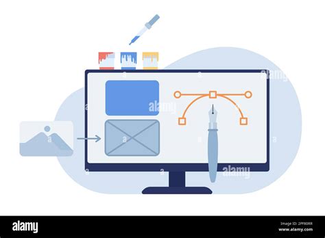 Designing Good Looking Website Flat Concept Vector Spot Illustration