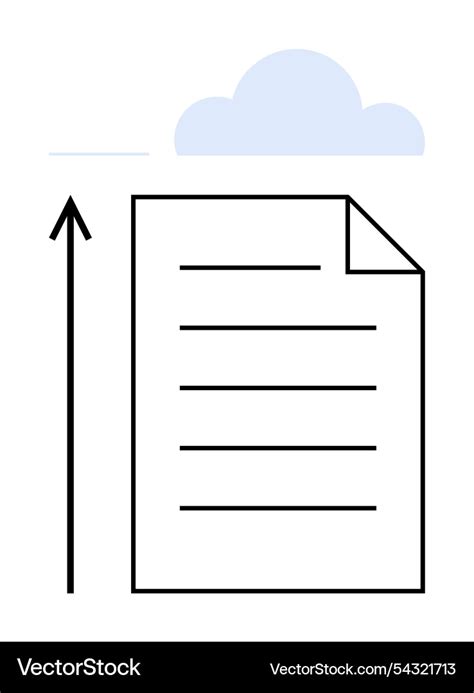 Document Upload Symbol Featuring Paper And Cloud Vector Image Document Upload Symbol Featuring Paper And Cloud Vector Image