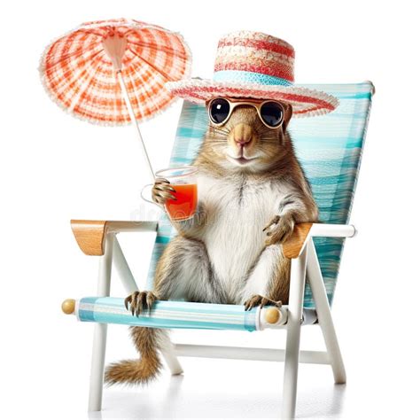 Squirrel Wearing Glasses Generative AI Stock Illustration