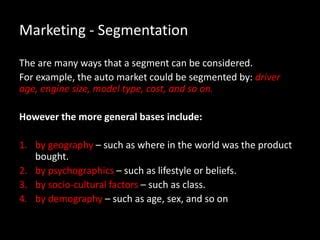 Marketing And Promotion Segmentation PPTX