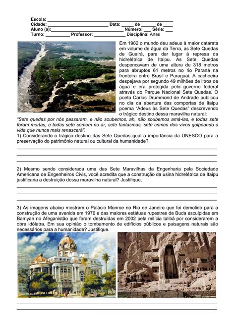 Atividades Patrimônio da Humanidade PDF