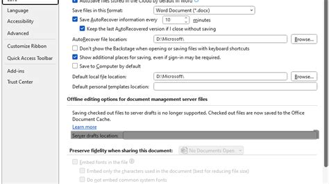 it says the server drafts location you entered for offline editing is