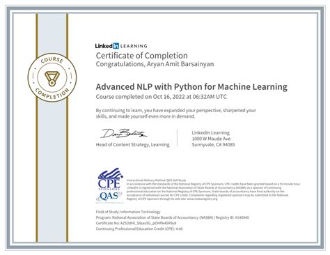 Aryan Amit Barsainyan On Linkedin Certificate Of Completion