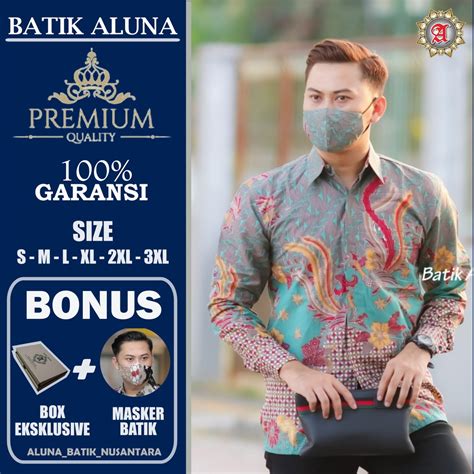 Batik Pria Dewasa Lengan Panjang Slimfit Modern Kemeja Batik Pria