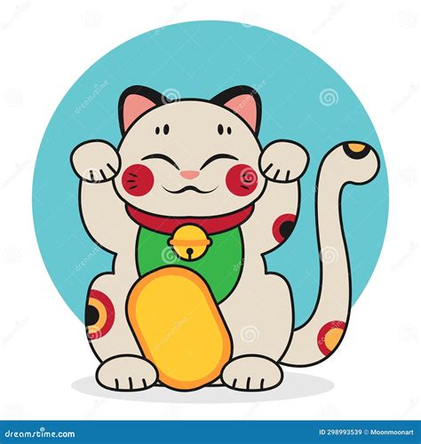Illustrazione Isolata Di Maneki Neko Personaggi Di Felini Asiatici