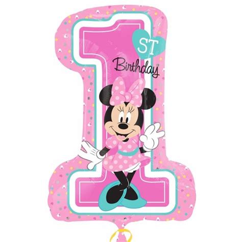 Globo Superforma Número 1 Rosa Minni Mouse Metalizado Metalizado 71cm