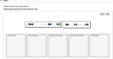 Solved Part C Ldentify The Type Of Each Reaction Above Drag The
