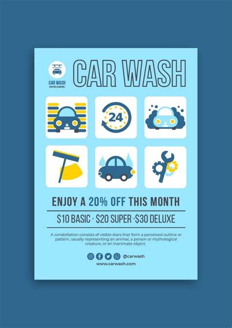 Free Car Wash Flyer Templates Wepik