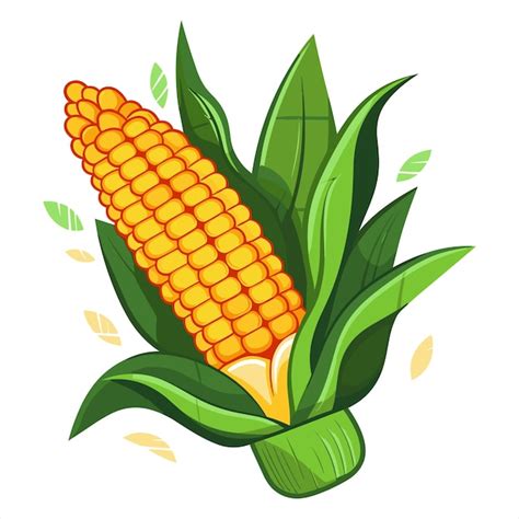 Corn Cartoon Style 2d Vector Flat Icon Premium Ai Generated Vector