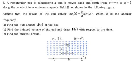Solved 2 A Rectangular Coil Of Dimensions A And B Moves