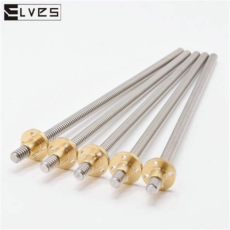 Elves Fdm 3d 프린터 부품용 너트 포함 T8 리드 스크류 Od 8mm 피치 2mm 리드 2mm 8mm 200