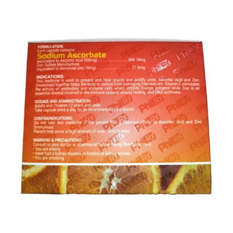 Vitamin D Vitamin C Ascorbic Acid As Sodium Ascorbate Plus Zinc Immumax