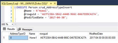 how to create and use crud stored procedures in sql server