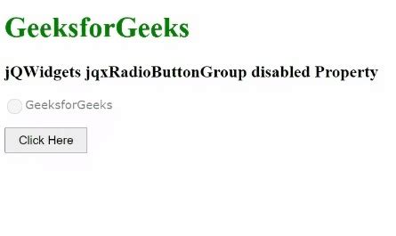 Jqwidgets Jqxradiobuttongroup Disabled Property Geeksforgeeks
