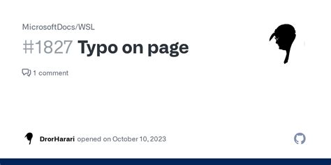 Typo On Page Issue 1827 MicrosoftDocs WSL GitHub