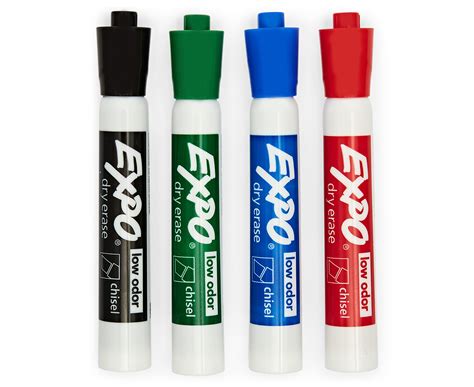 Expo Chisel Tip Whiteboard Marker 4 Pack Assorted Au