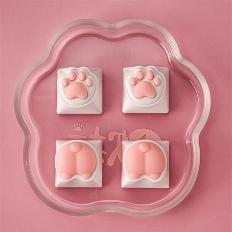 Keycap Lẻ Bàn Chân Mèo Siêu Dễ Thương Cute Cao Cấp Phủ Silicon Shopee