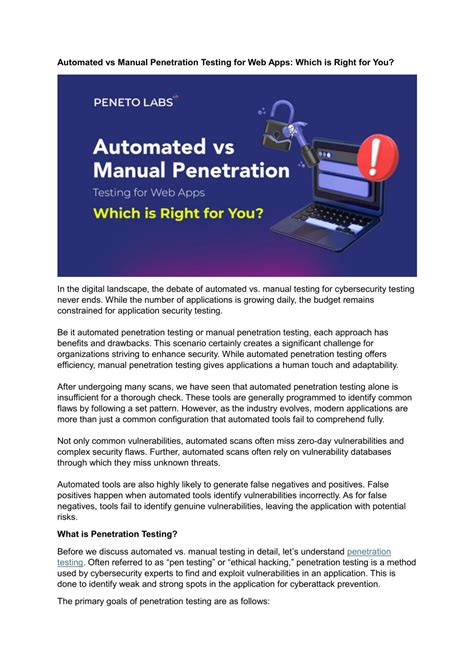 Ppt Automated Vs Manual Penetration Testing Which Should You Choose Powerpoint Presentation