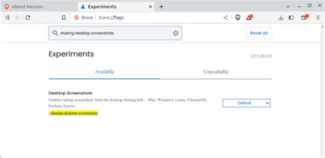 Enable Sharinghubkdesktopscreenshots Feature · Issue 28560 · Brave