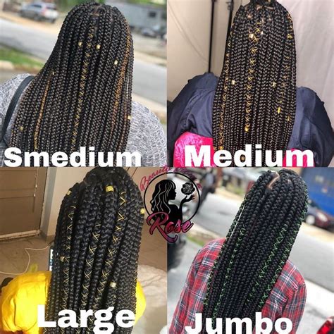 My Braid Size Chart The Amount Of Braids Will Always Be The Same Accept For With Jumbo B Box