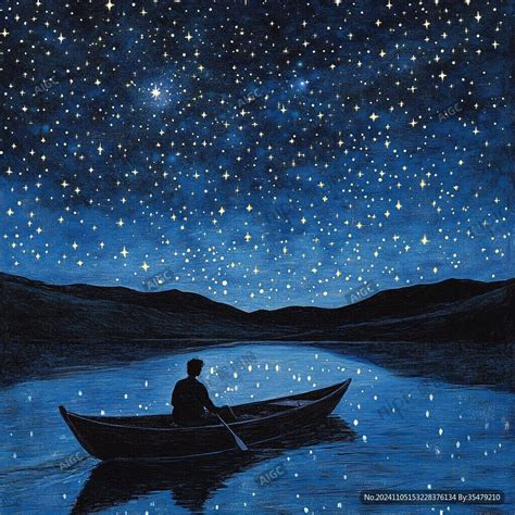 ai创作图夜晚星空手绘 手绘星空插画 梵高星空画风 星月河幻想插画 浪漫星空插画 手绘星空壁纸 装饰画浪漫星空 孤舟插画 星空地板画涂鸦手绘