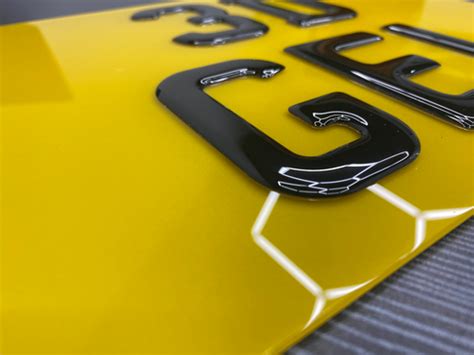 Rear Yellow 3d Gel 4x4 Rectangle Number Plate Bostonplates Ltd
