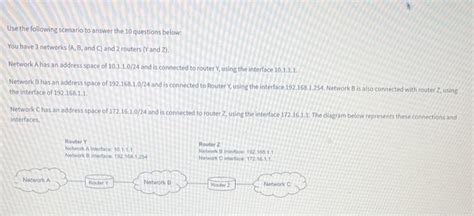 Solved Use The Following Scenario To Answer The 10 Questions Chegg