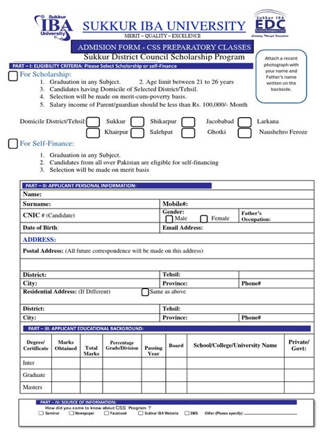 Css Admission Form Pdf