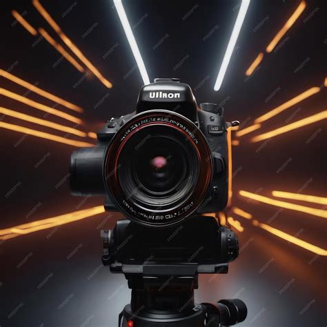Premium Ai Image 3d Render Camera Flashes Onn Black Background
