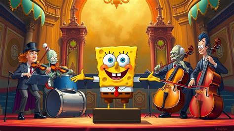 Spongebob Orchestra Spongebob Leads Vibrant Bikini Bottom