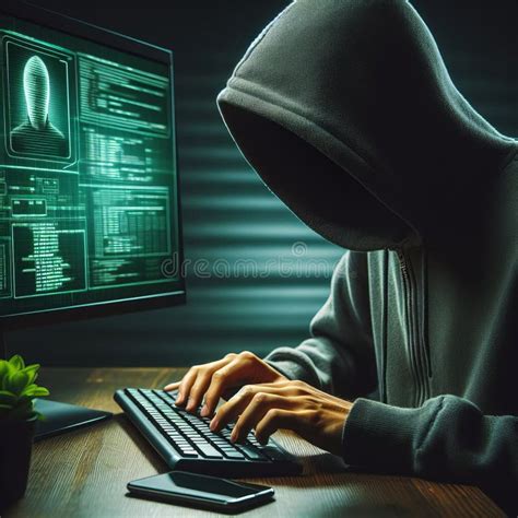 close up of a man wearing a hoodie typing on a wireless keybord stock