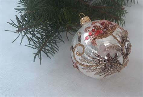 Christmas Glass Ball Glass Christmas Ornaments T Etsy