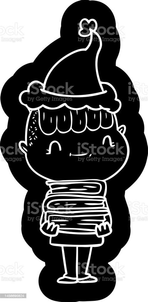 산타 모자를 쓰고 책을 가진 친절한 소년의 기발한 만화 아이콘 귀여운에 대한 스톡 벡터 아트 및 기타 이미지 귀여운 낙서 드로잉 남자 Istock