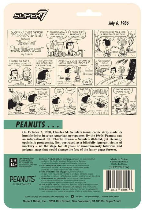 Peanuts Reaction Camp Peppermint Patty 375 Action Figure Super7 Toywiz
