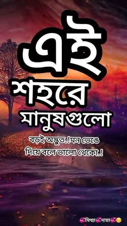 এই শহরে মানুষগুলোবড়ই অদ্ভুত মন ভেঙে দিয়ে বলে ভালো থেকো😔😥 Sadstatus