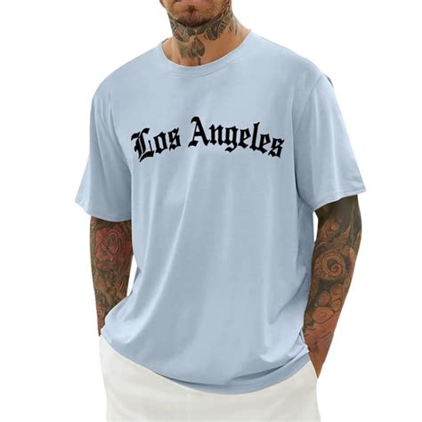 Aihuaihua Mens Tshirts Round Neck Short Sleeve Classic Los Angeles
