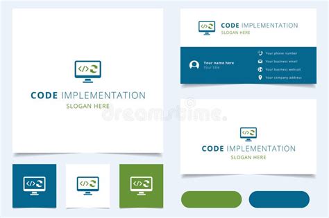 Code Implementation Logo Design With Editable Slogan Branding Book And Business Card Template