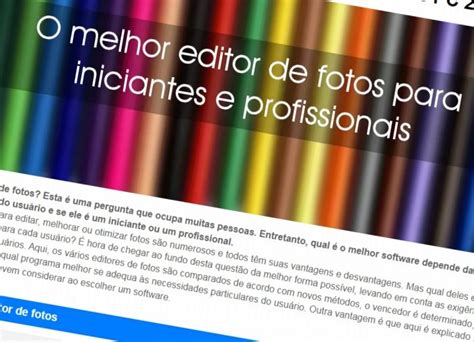 Melhor editor de fotos Editor de fotos básicas e características