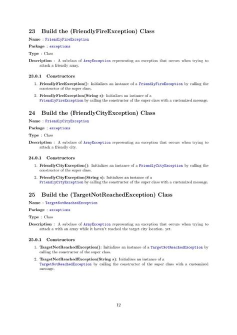 Solved Exception Classes You Should Only Implement The
