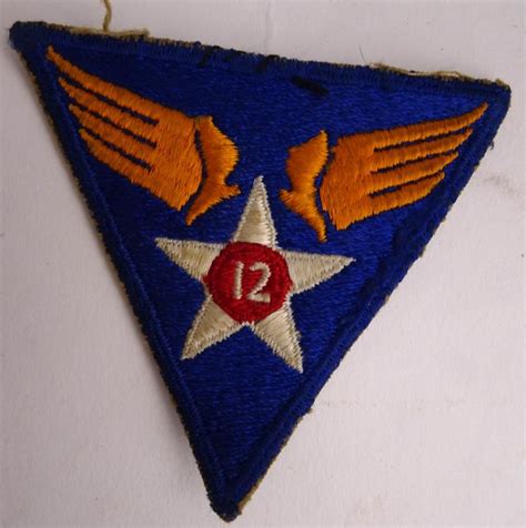 Avk Militaria A Us Wwii Army Air Corps 12th Air Force Class A Patch