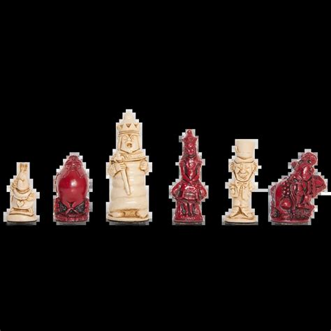 Alice In Wonderland Chess Pieces 3 5 King Red And Natural